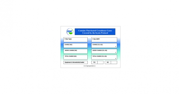 F-Gas Equipment Labels (Qty 100)