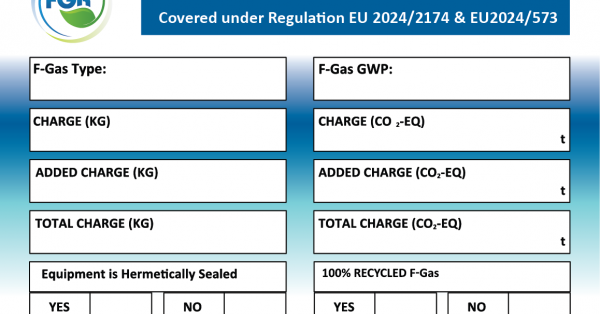 F-Gas Equipment Labels EU 2024/573 (Qty 100)